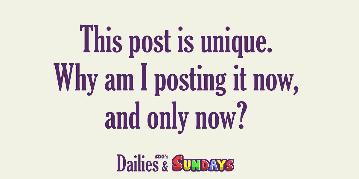 Can you give me one year? - SDG’s Dailies & Sundays