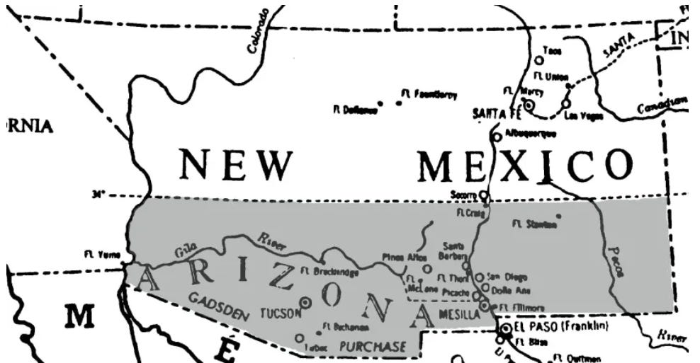 Confederate Territory of Arizona and the New Mexico Territory