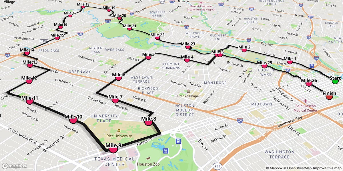 Today Chevron Houston Marathon Course Route, Map - SportsHistori