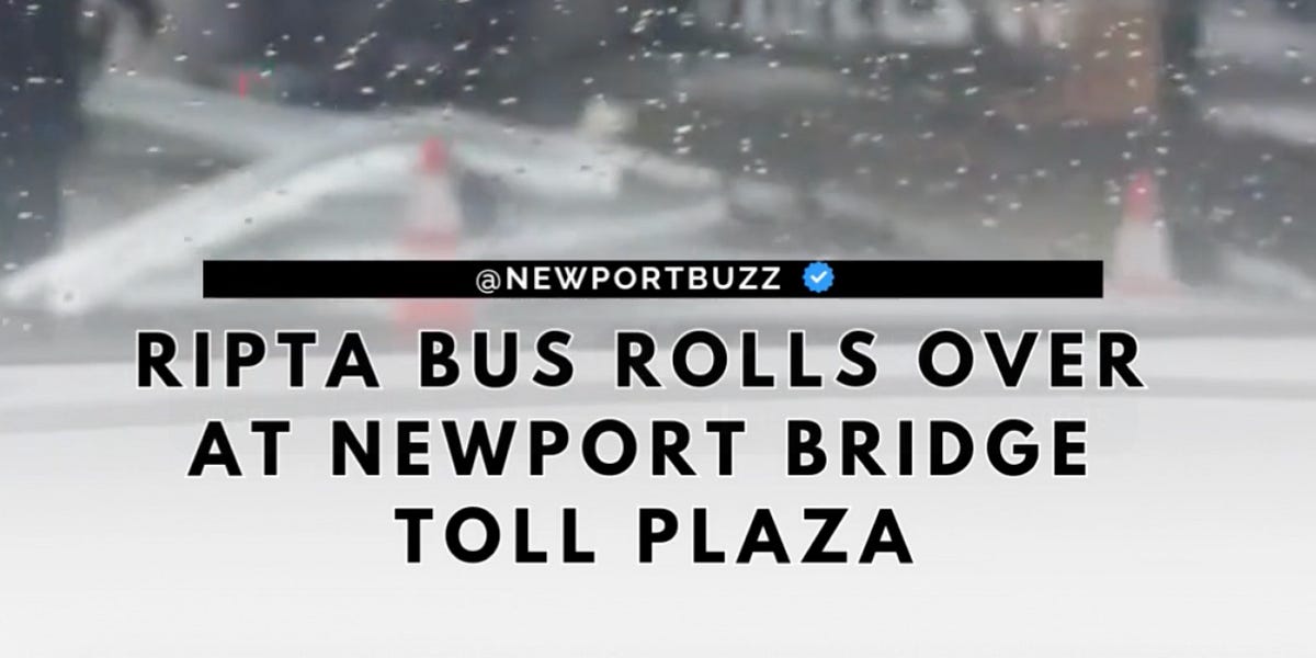 BREAKING: RIPTA Bus Rolls Over At Newport Bridge Toll Plaza