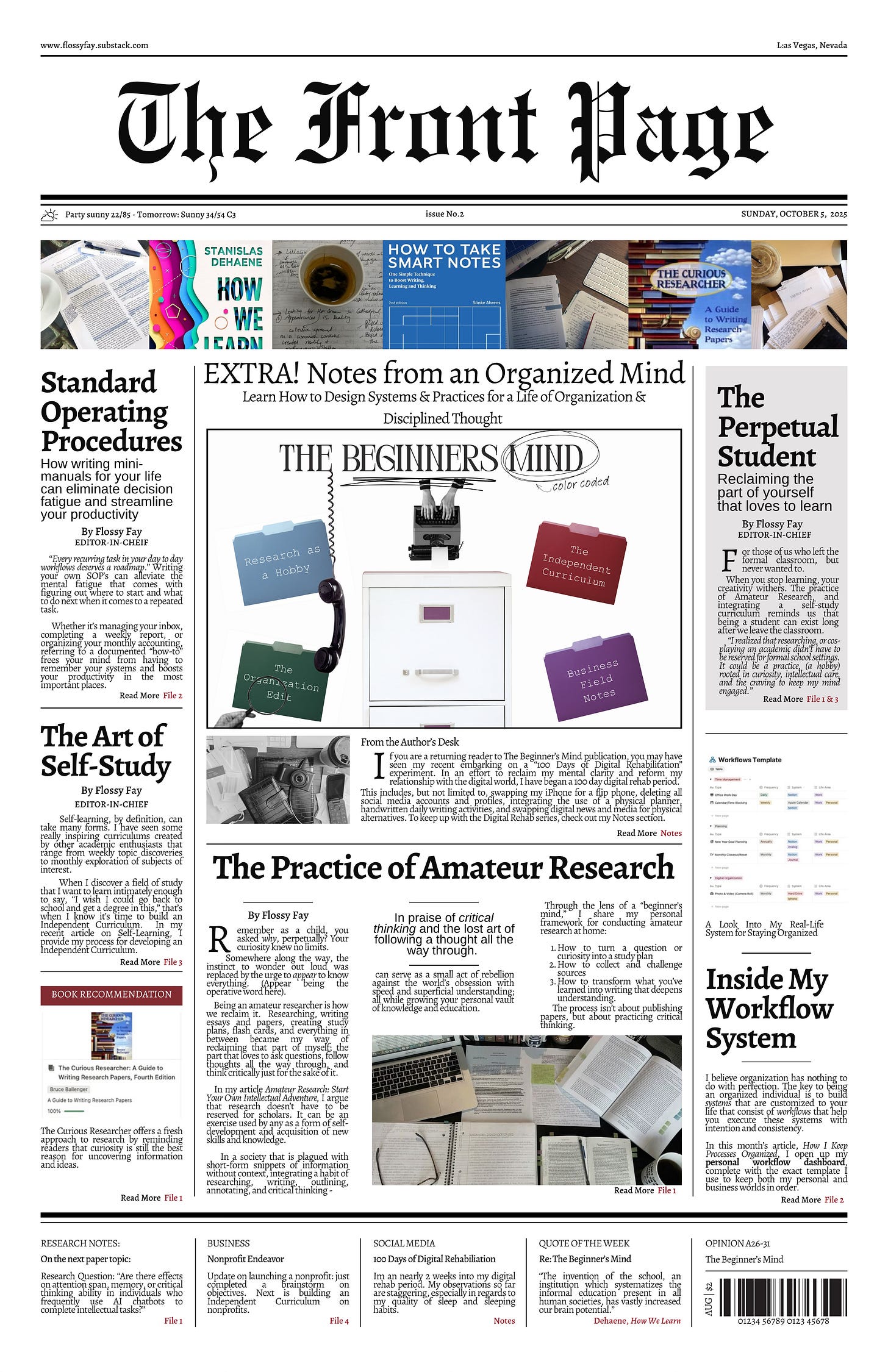 The Front Pager - by Flossy Fay - The Beginners Mind