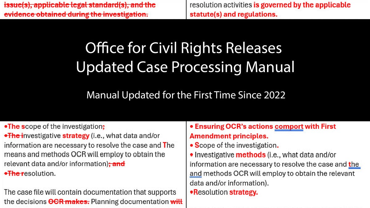 Office for Civil Rights Releases Updated Case Processing Manual
