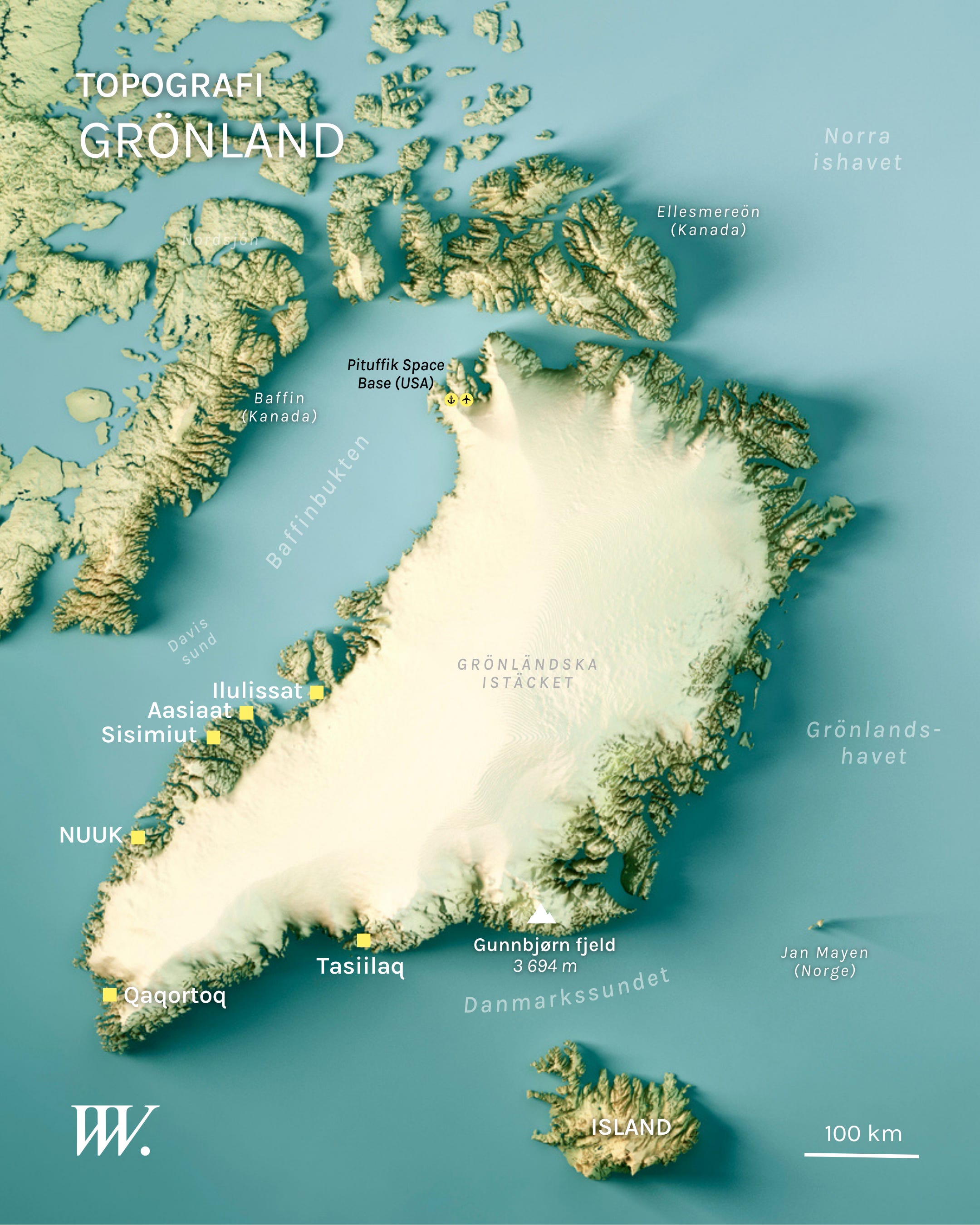 Grönlands geografi och topografi - by Redaktionen