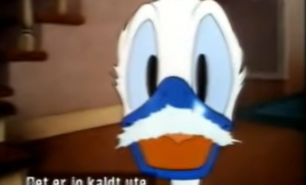 donald duck snow place to hide