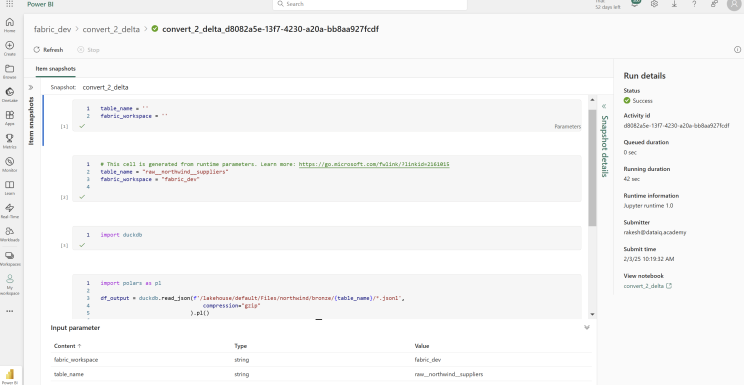 Setting up ingestion with MS Fabric, dltHub, and Lakehouse