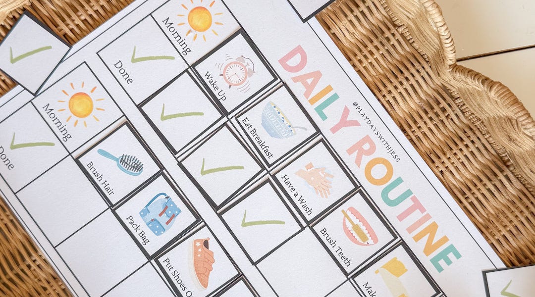 Daily Routine Chart - Play Days With Jess