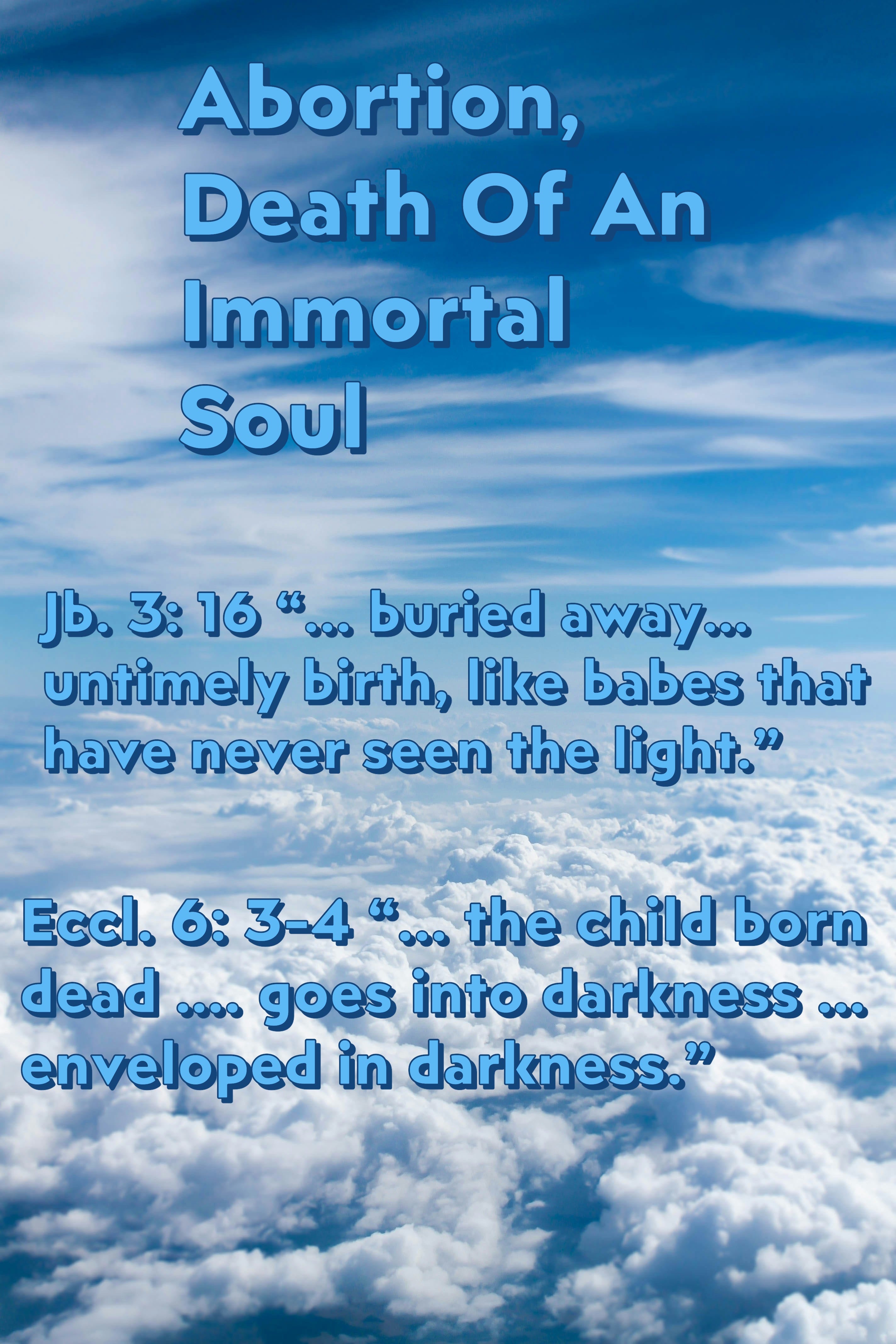 Abortion, Death of an Immortal Soul - by John Saccone