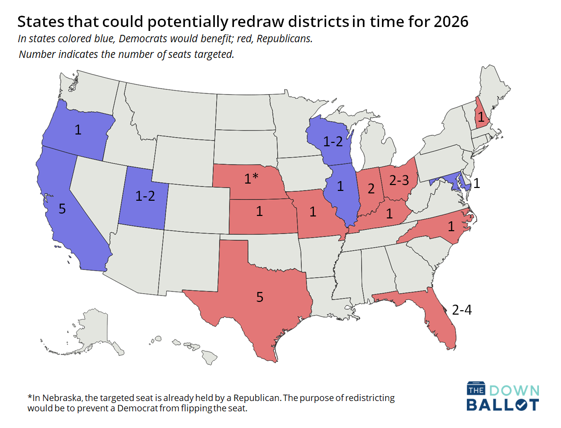 Here's every state that could draw a new House map by 2026