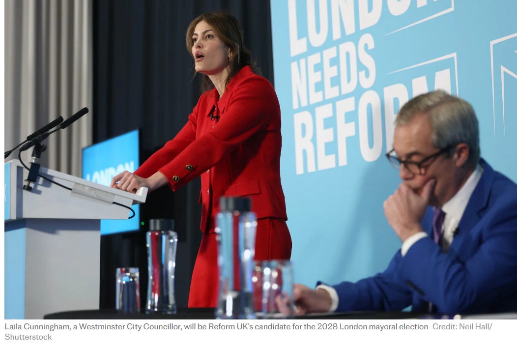 Telegraph: Laila Cunningham: I don’t want Jenrick in Reform