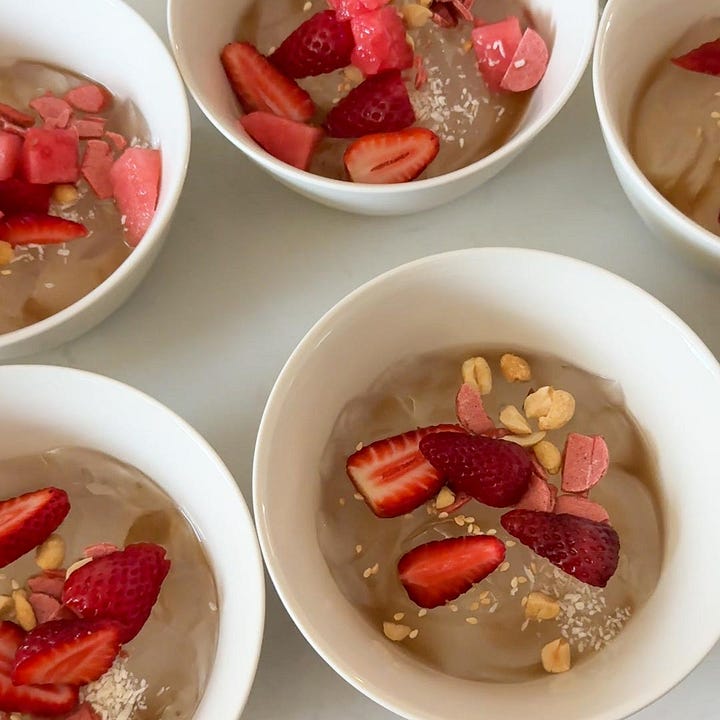 recipe: ice jelly (bing fen) with brown sugar syrup