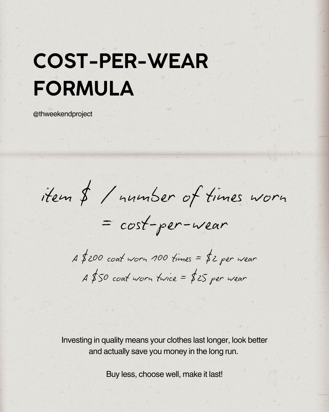 Why you should be spending more on clothes