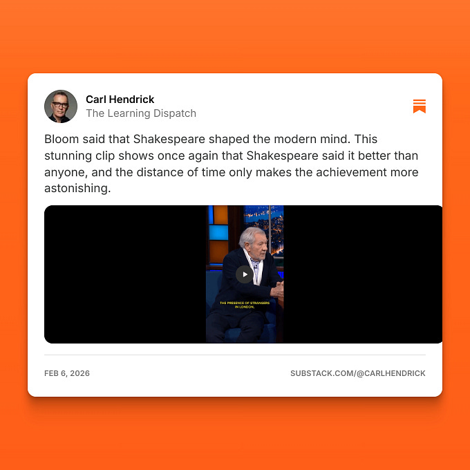 Carl Hendrick (@carlhendrick): "Bloom said that Shakespeare shaped the ...