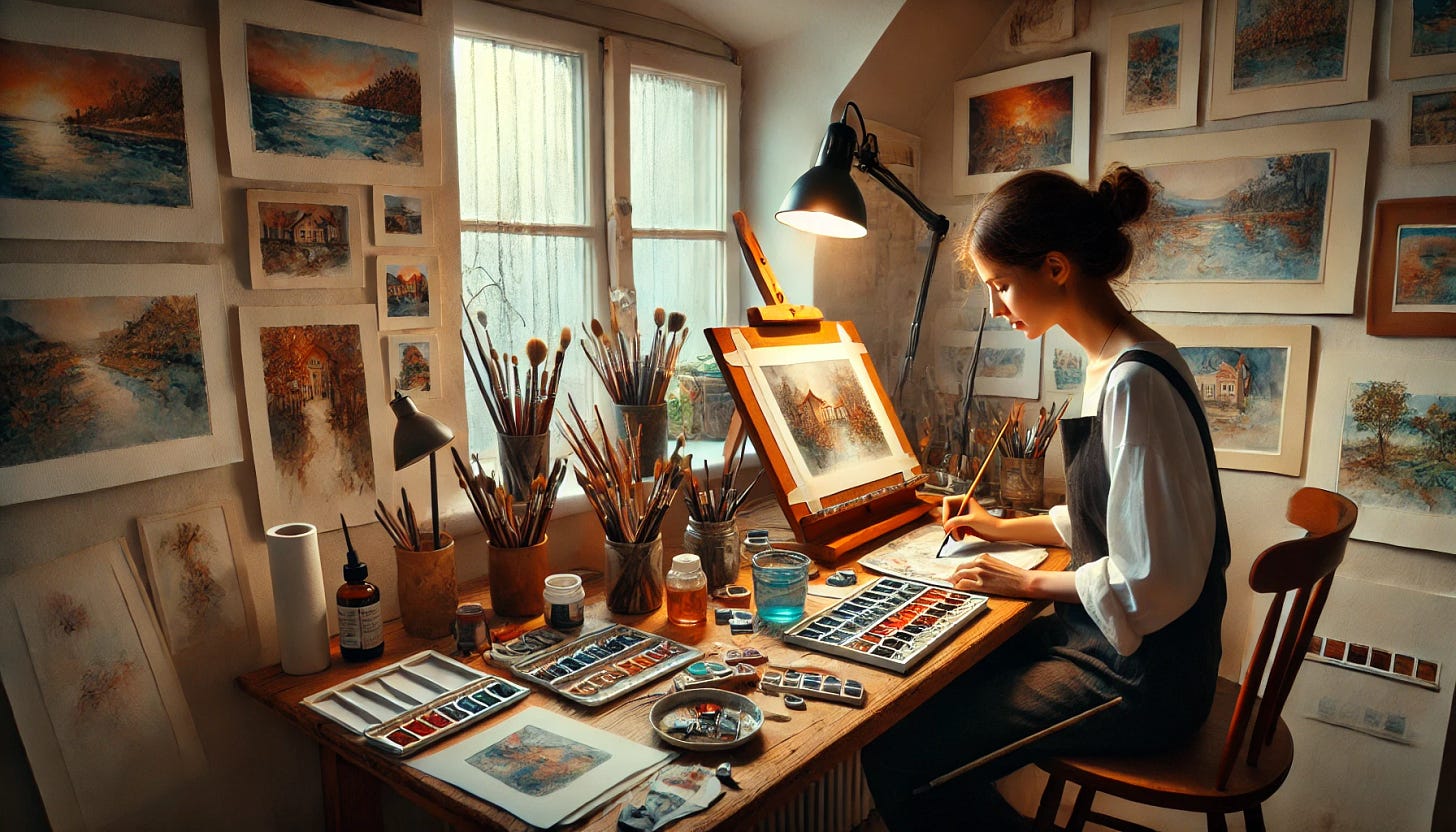 How to Set Up Your Watercolor Painting Workspace: A Guide to Creating ...
