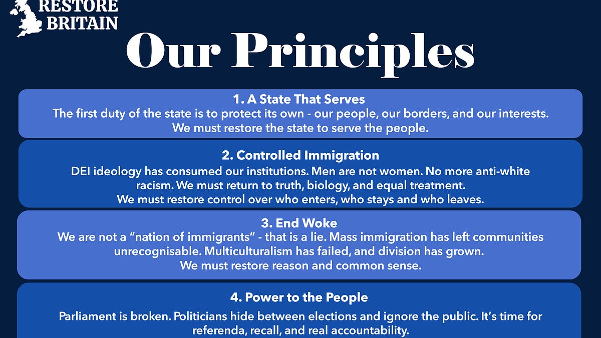 The 10 Principles of Restore Britain - the new political movement led ...