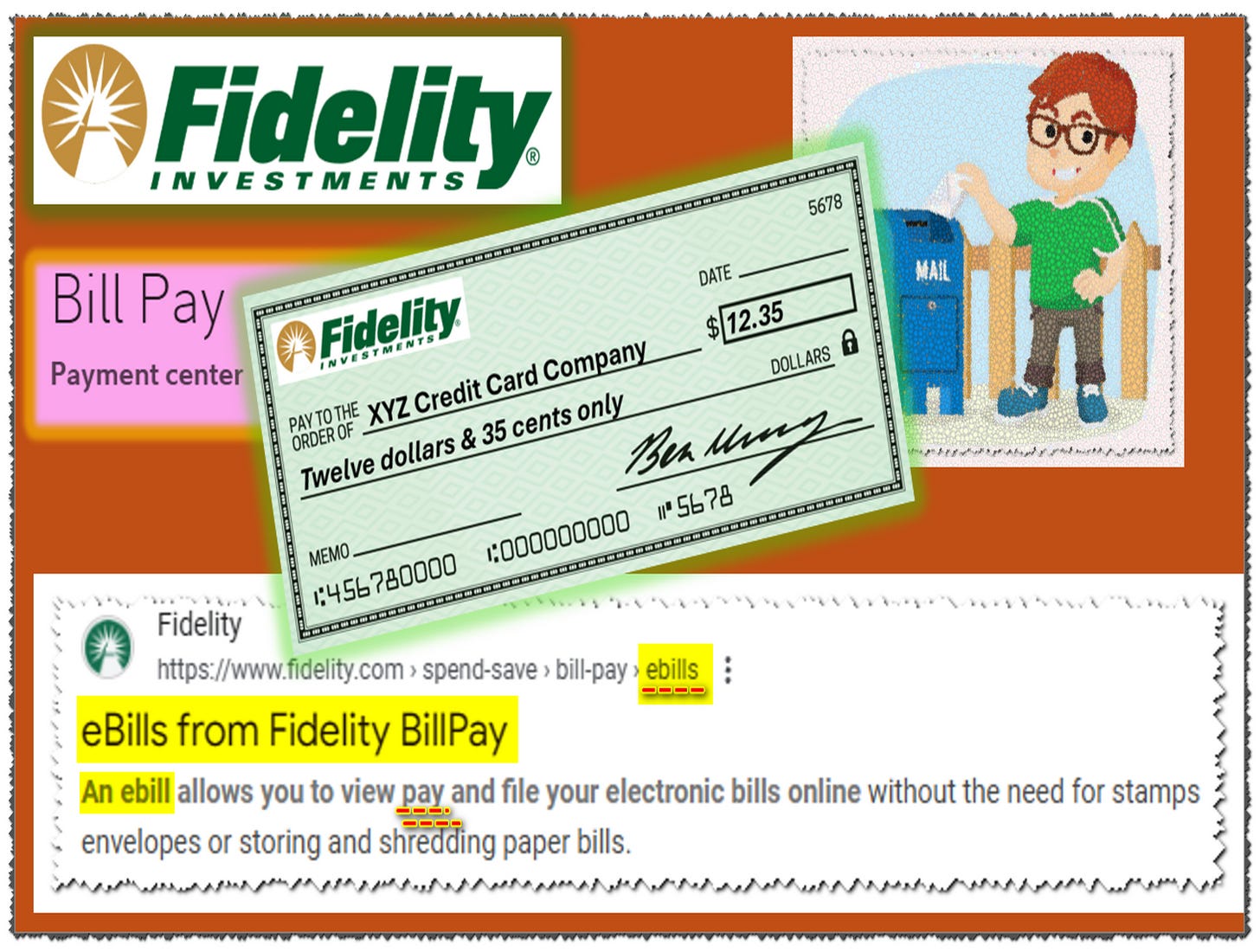 'Fidelity' 'Bill Pay' Still Mails Paper Checks By (Snail-)Mail To Pay ...