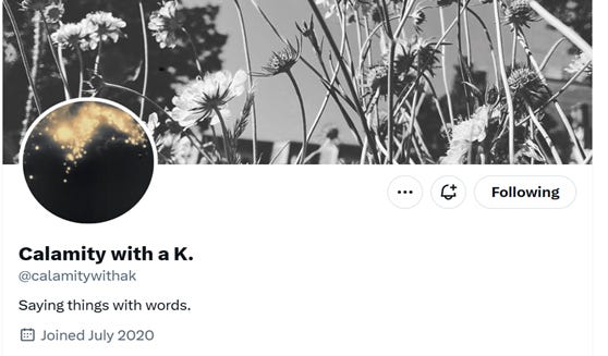 Calamity with a K - by Kate Clanchy - Kate’s Substack