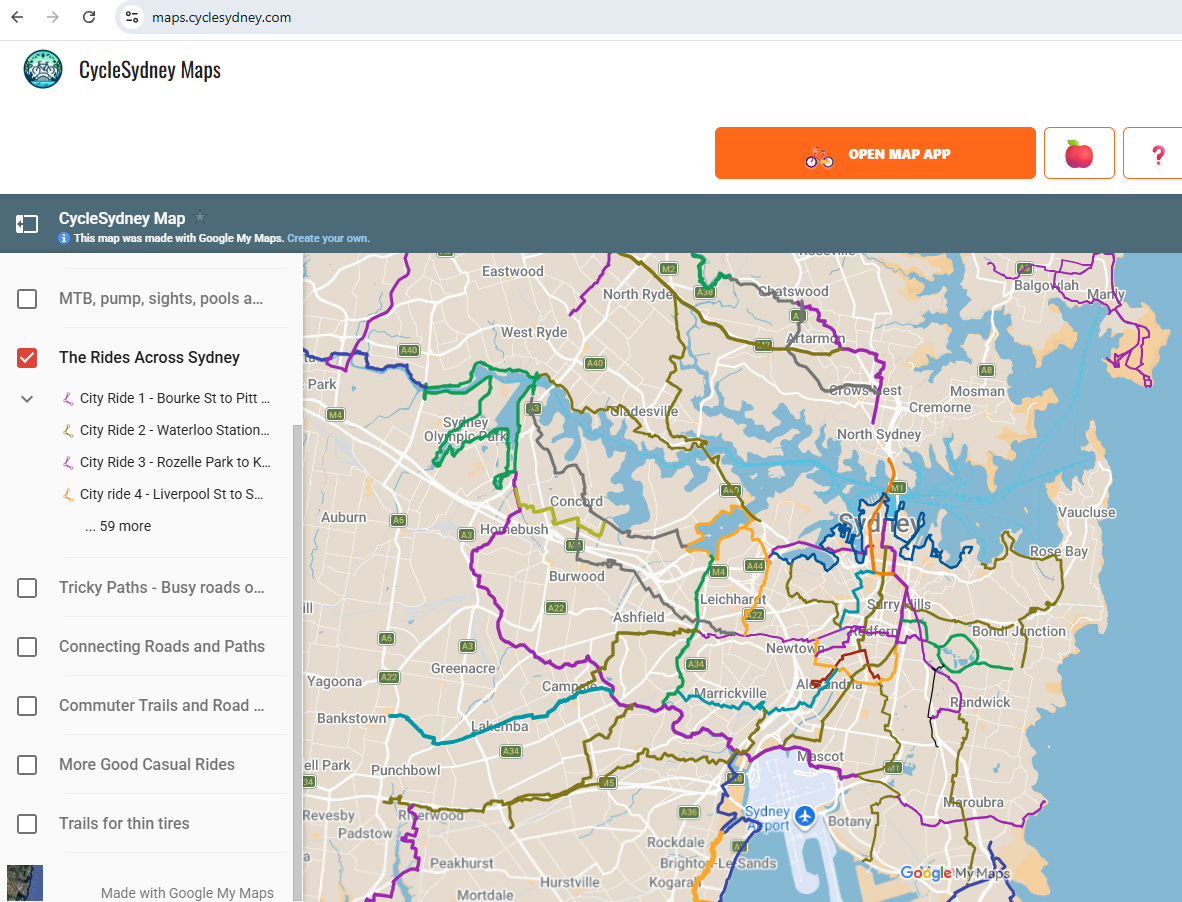 The New Home for Sydney Cycling: Maps, pics and vids