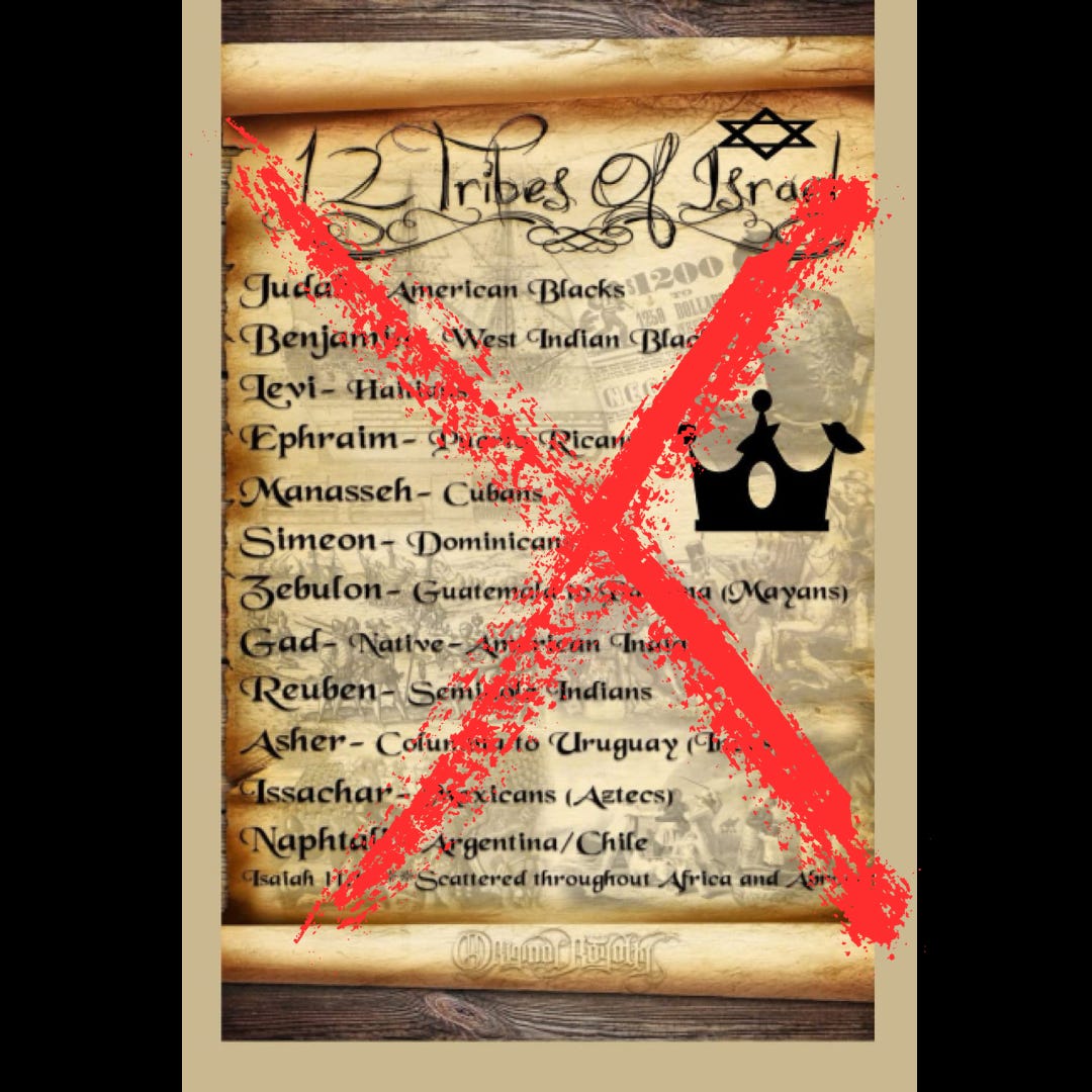 🛑 Debunking the 12 Tribes Chart of Hebrew Israelism