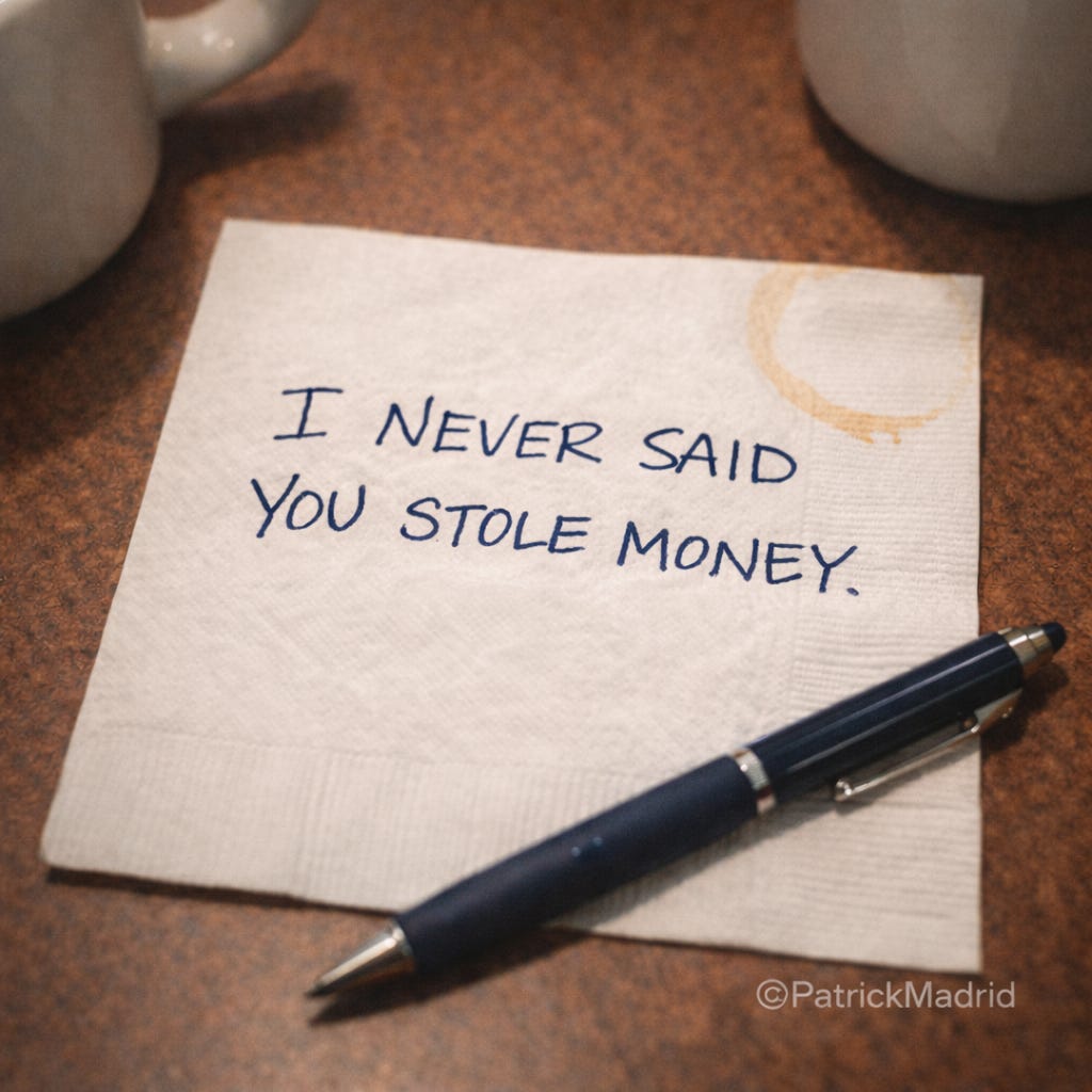 I Never Said You Stole Money - Patrick Madrid