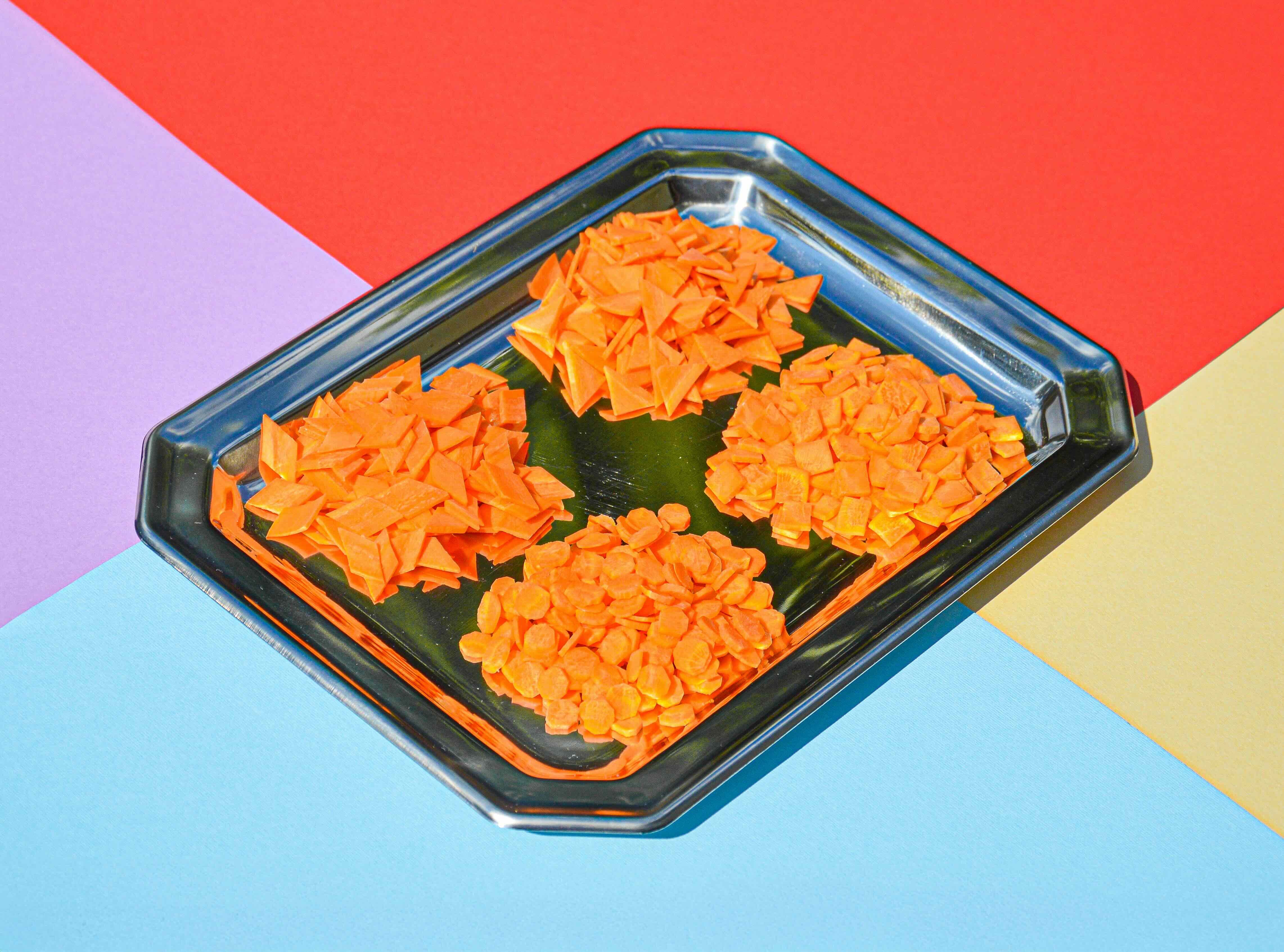 a knife skills guide on paysanne cuts - by Gabriela Kulesza