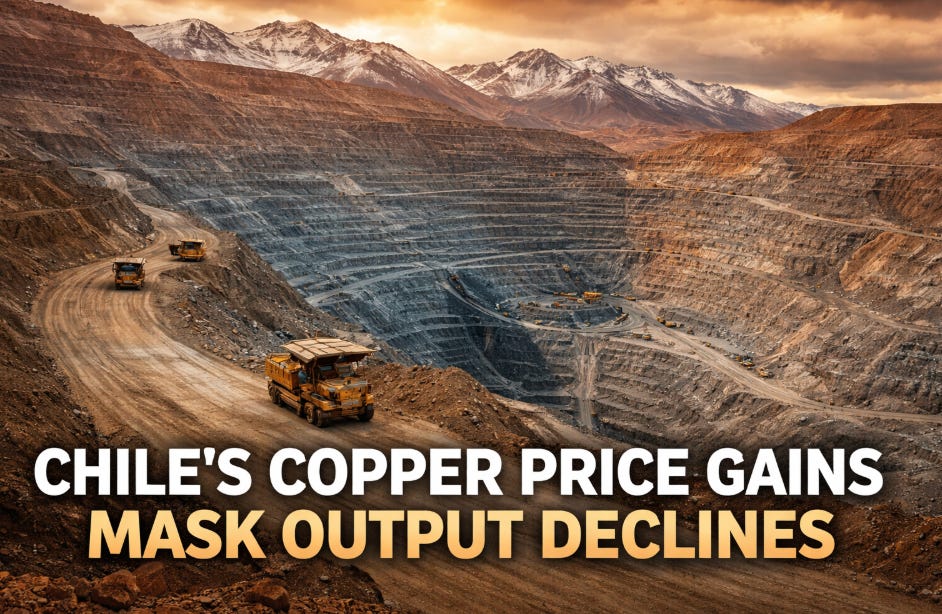 Chile’s Copper Price Gains Mask Output Declines at Key Mines
