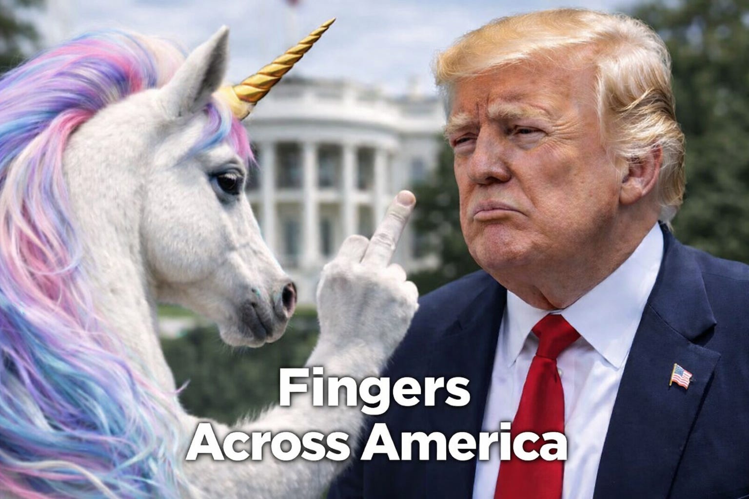 "Fingers Across America" - Flip the Bird at Trump