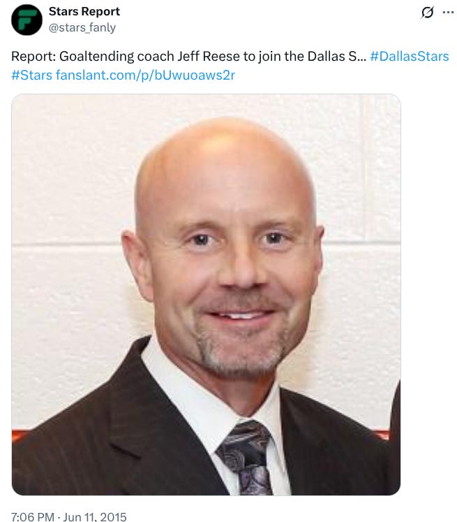 A Fine Balance: An Interview with Dallas Stars Goaltending Coach Jeff Reese