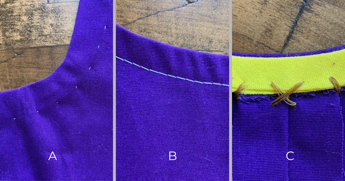 How to Finish Necklines and Armholes with Bias Facing (Single & Double ...