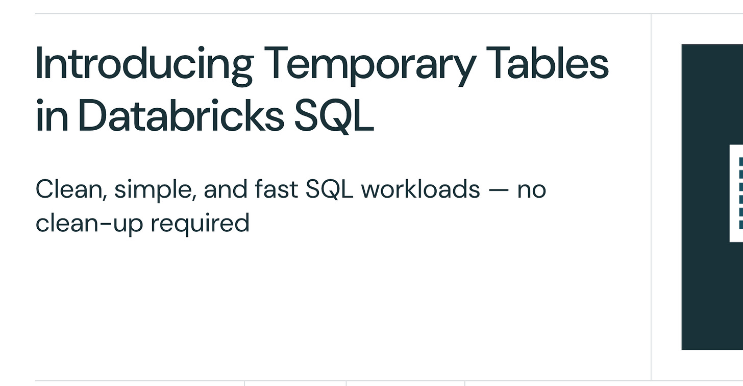 Behold. Databricks/Spark Temp Tables - by Daniel Beach