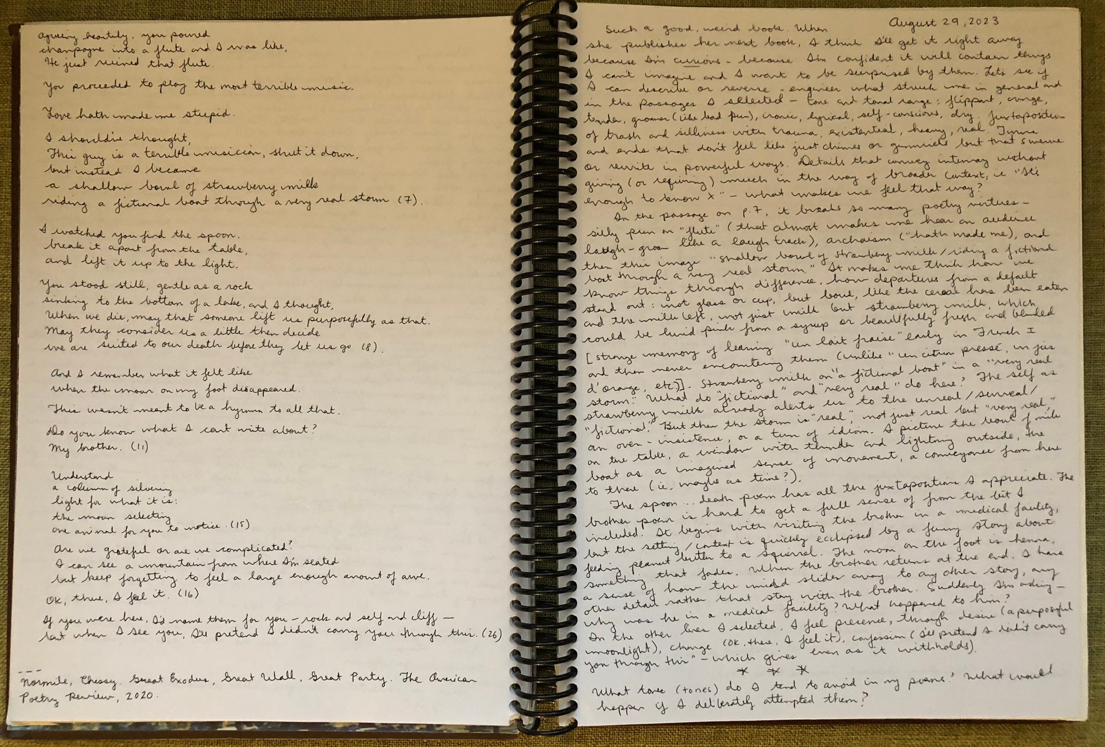 A Writer's Commonplace Book as "Transitive Diary"