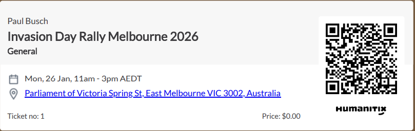 Invasion Day 2026 - by Paul Busch