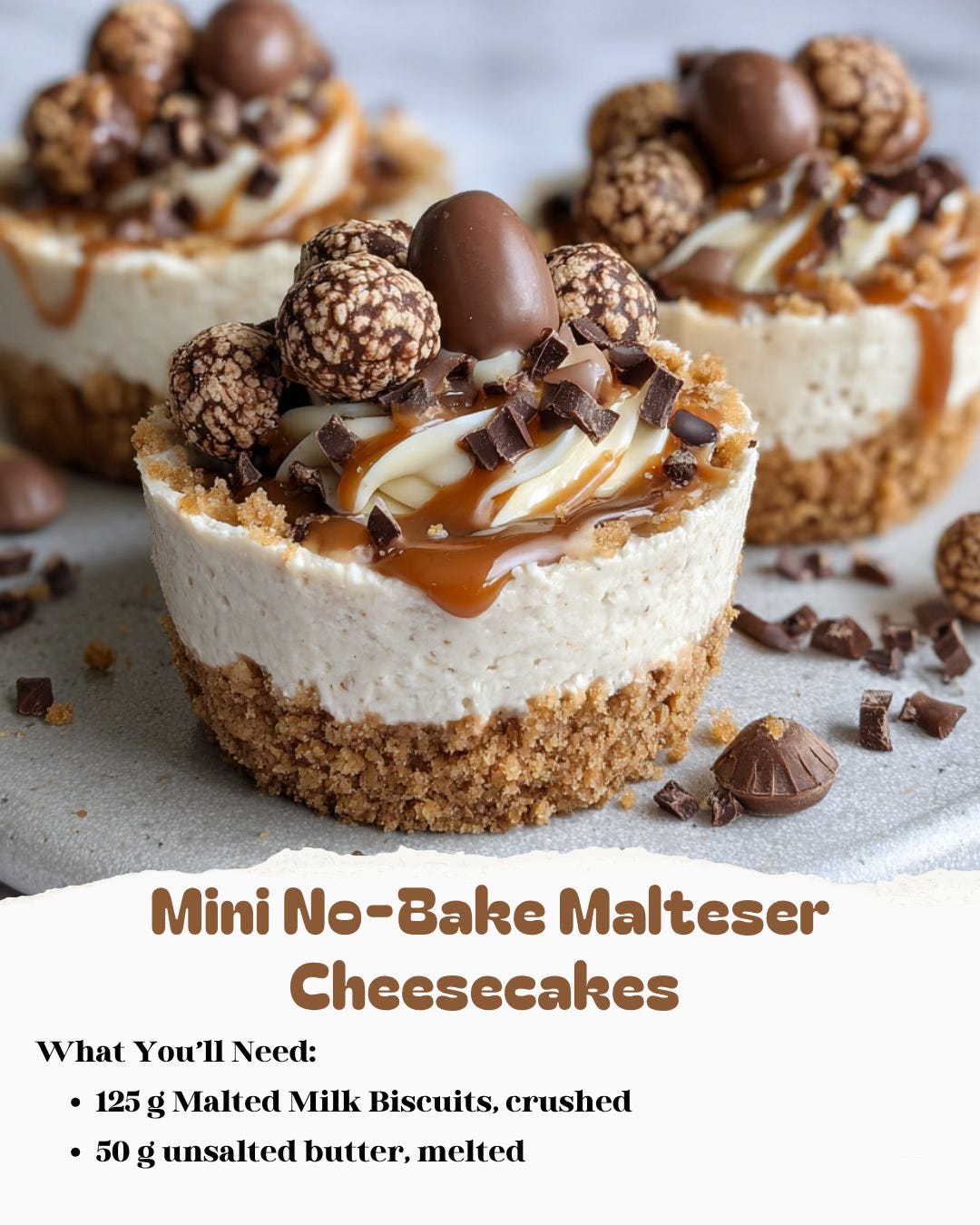 The 15-Minute Creamy Crunch: No-Bake Malteser Cheesecakes