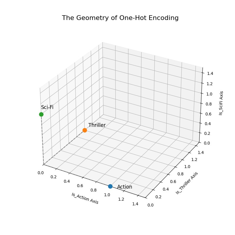 One-Hot Encoding Explained: A Visual & Geometric Guide