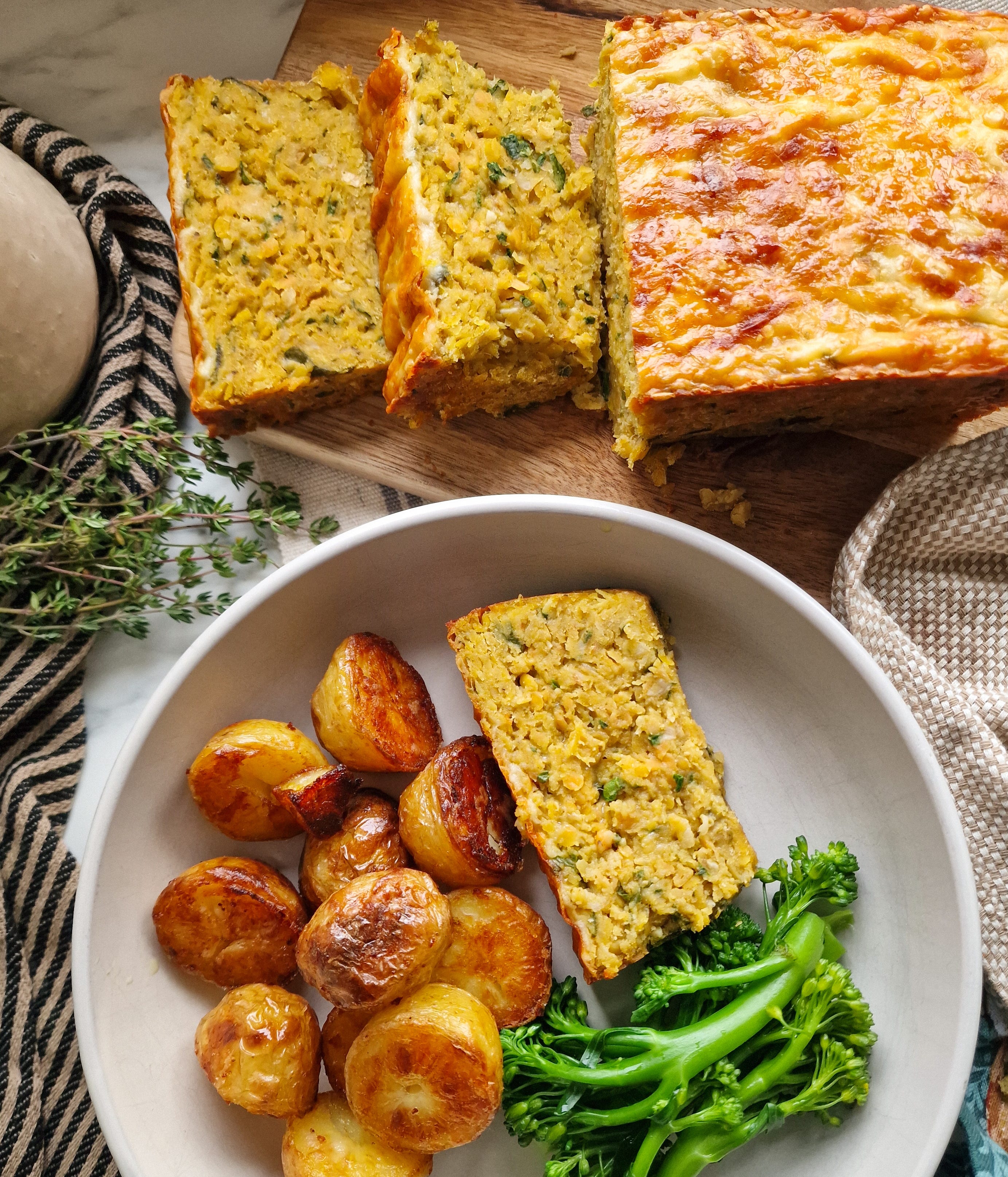 Cheesy Red Lentil & Pesto Loaf - Amy Sheppard Food