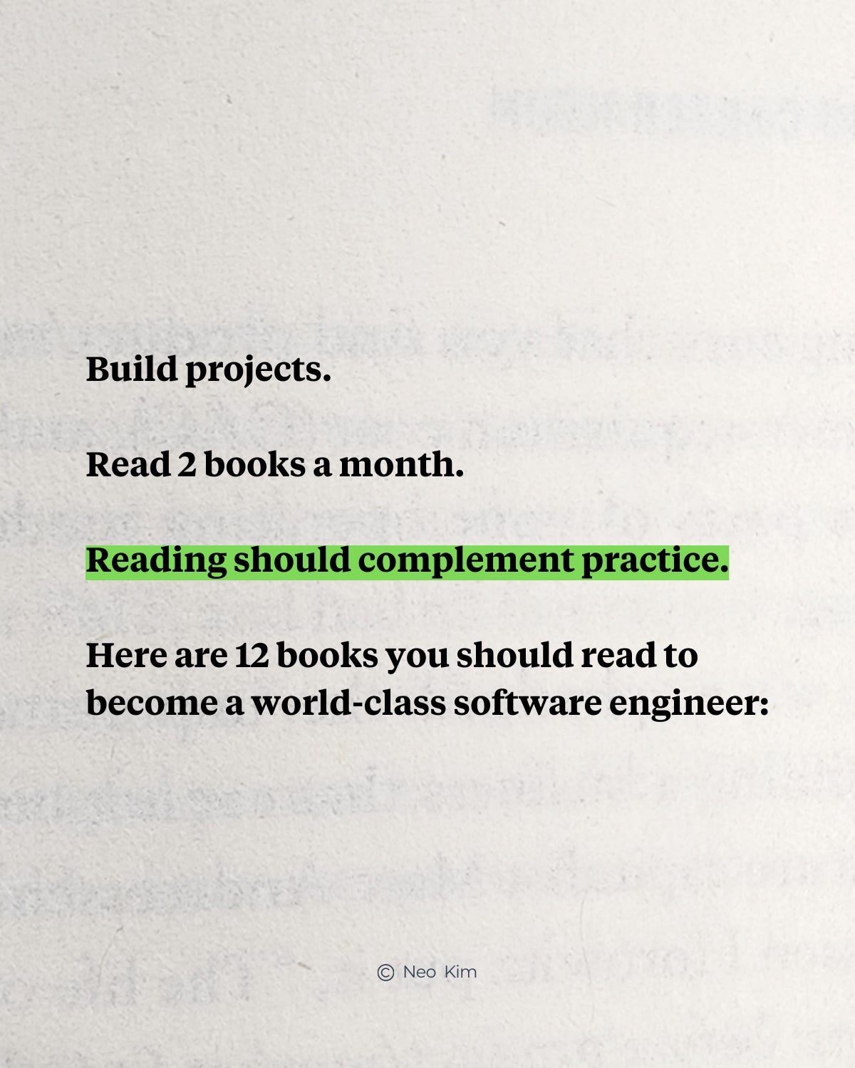 Neo Kim (@systemdesignone): "If you want to become a world class ...