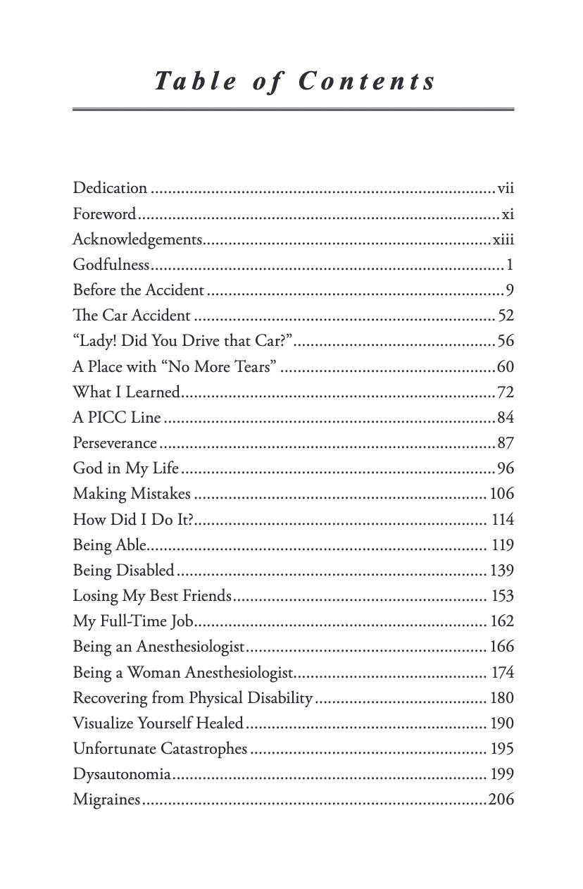 TABLE OF CONTENTS: No More Tears: A Physician-Turned-Patient Inspires ...