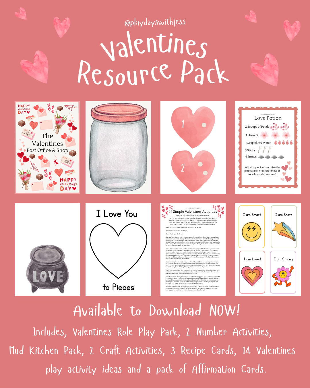Valentines Resource Pack - Play Days With Jess