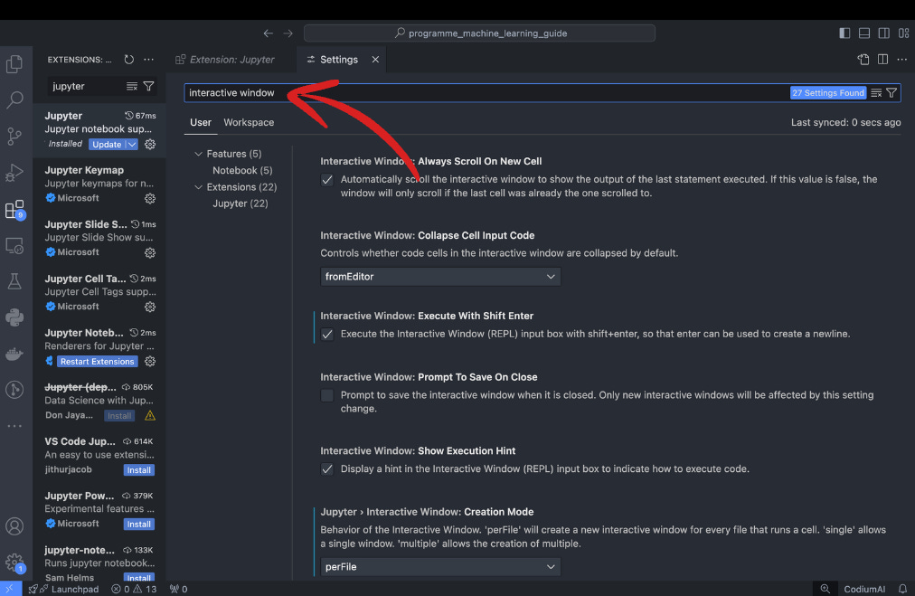 Tutoriel : Jupyter, VS Code et la fenêtre interactive.