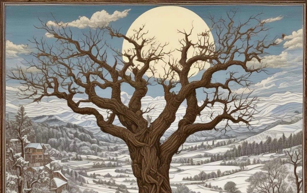 TREE IN WINTER - THE WOODSIDE REVIEW