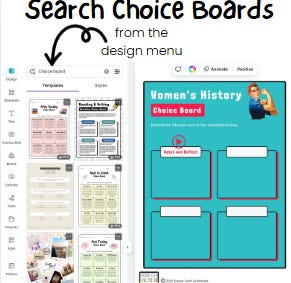 Create Eye-Catching Choice Boards with Canva