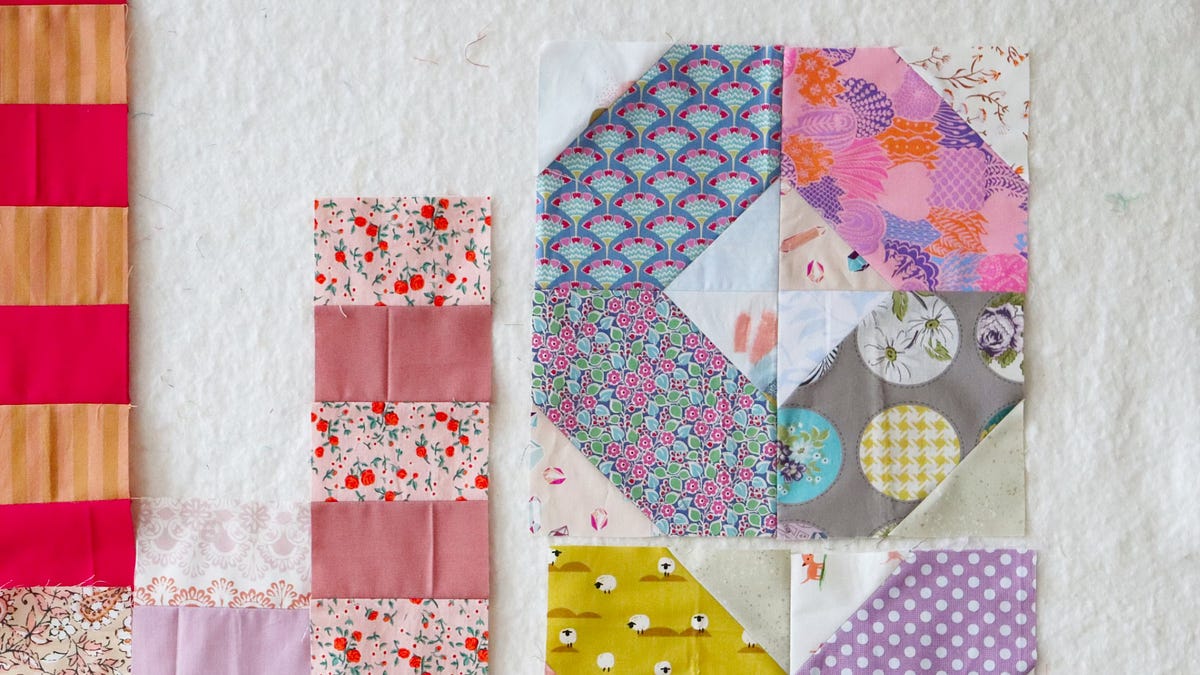 Hugs + Kisses quilt blocks - by Rachel LaBour