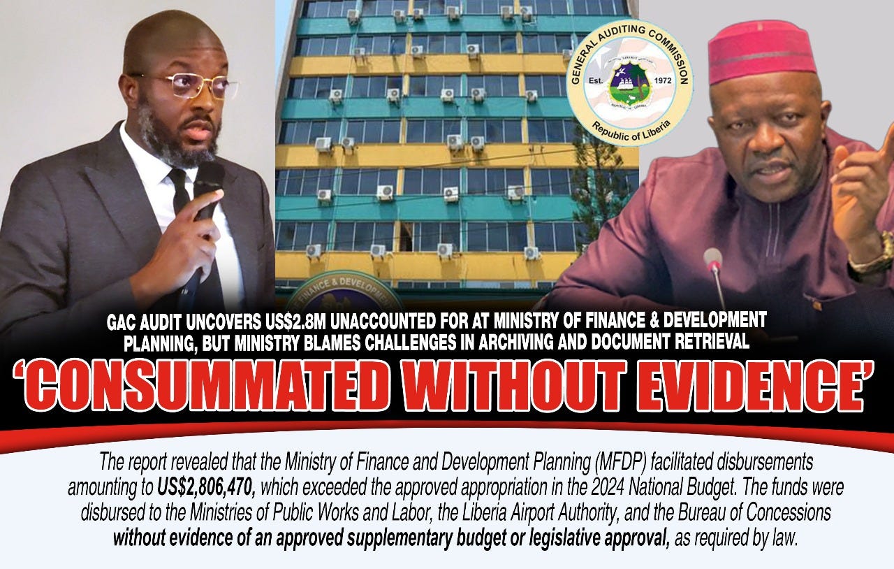 GAC Flags US$2.8M Unaccounted for at Finance Ministry; MFDP Cites ...