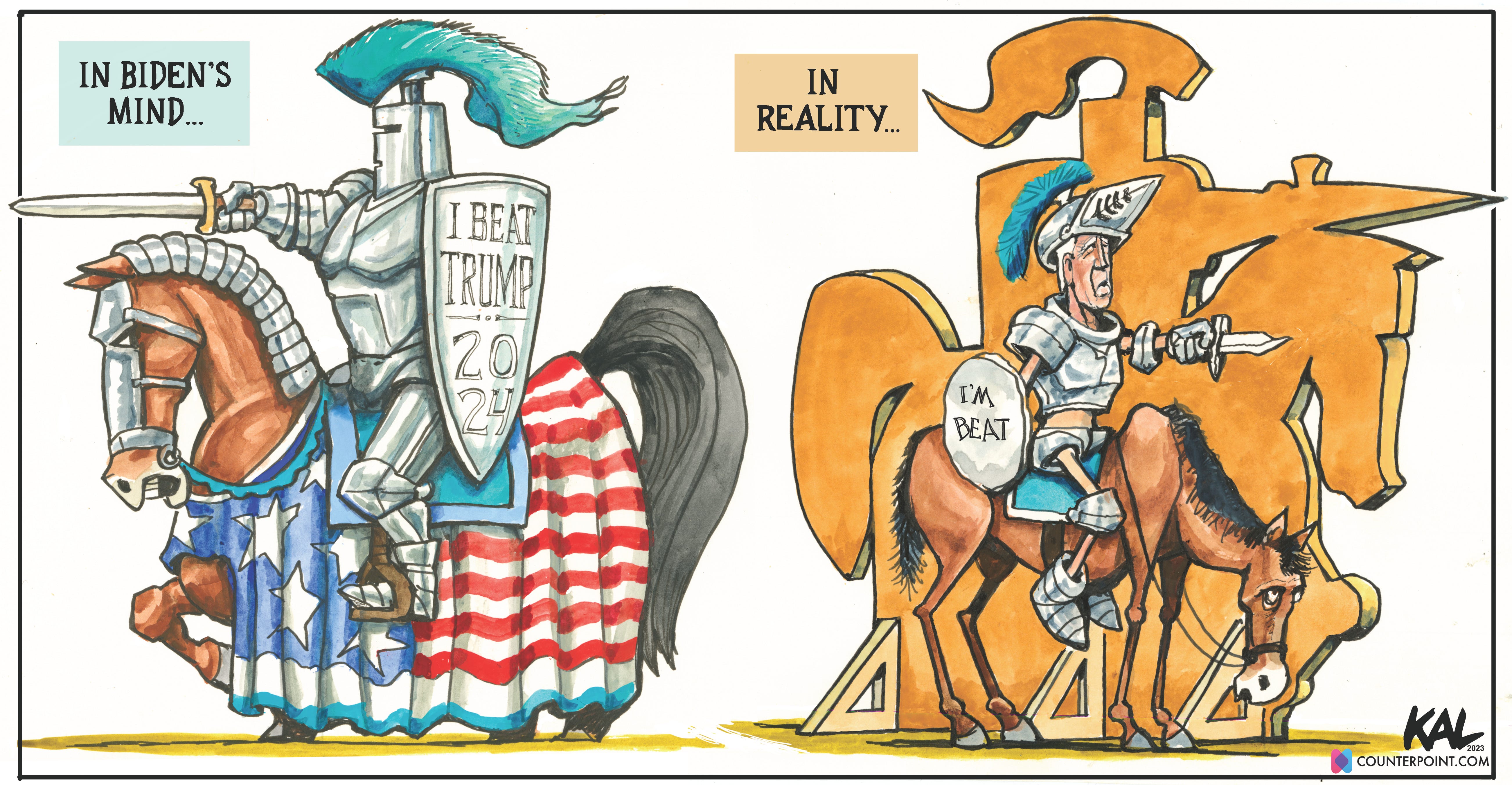A Cartoon Armed with Armor - by Kevin KAL Kallaugher