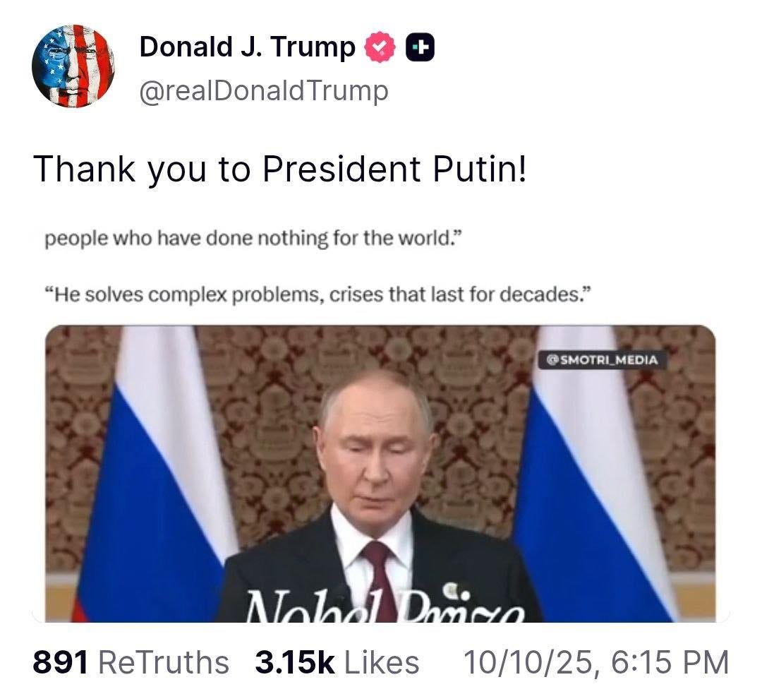 Orange Hitler doesn't win Nobel Peace Prize.