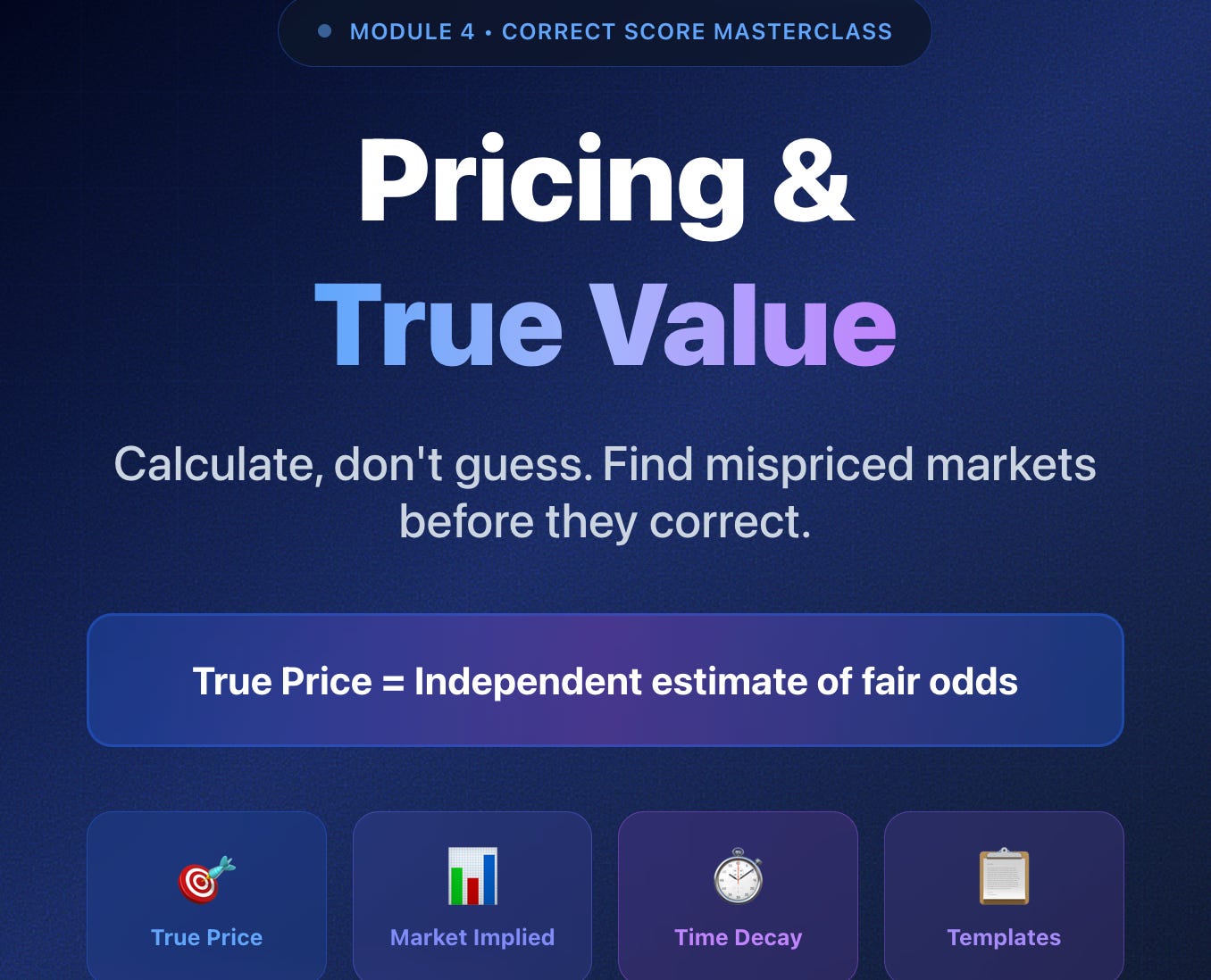 Correct Score: Module 4 – Pricing & True Value Identification
