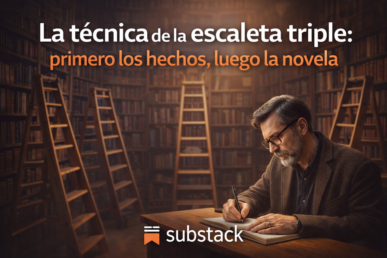 La técnica de la escaleta triple: primero los hechos, luego la novela