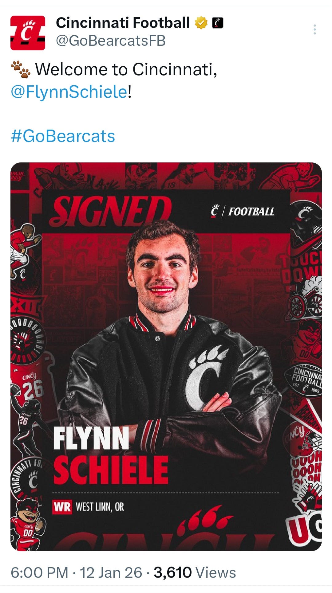 Division II WR Flynn Schiele commits to Cincinnati