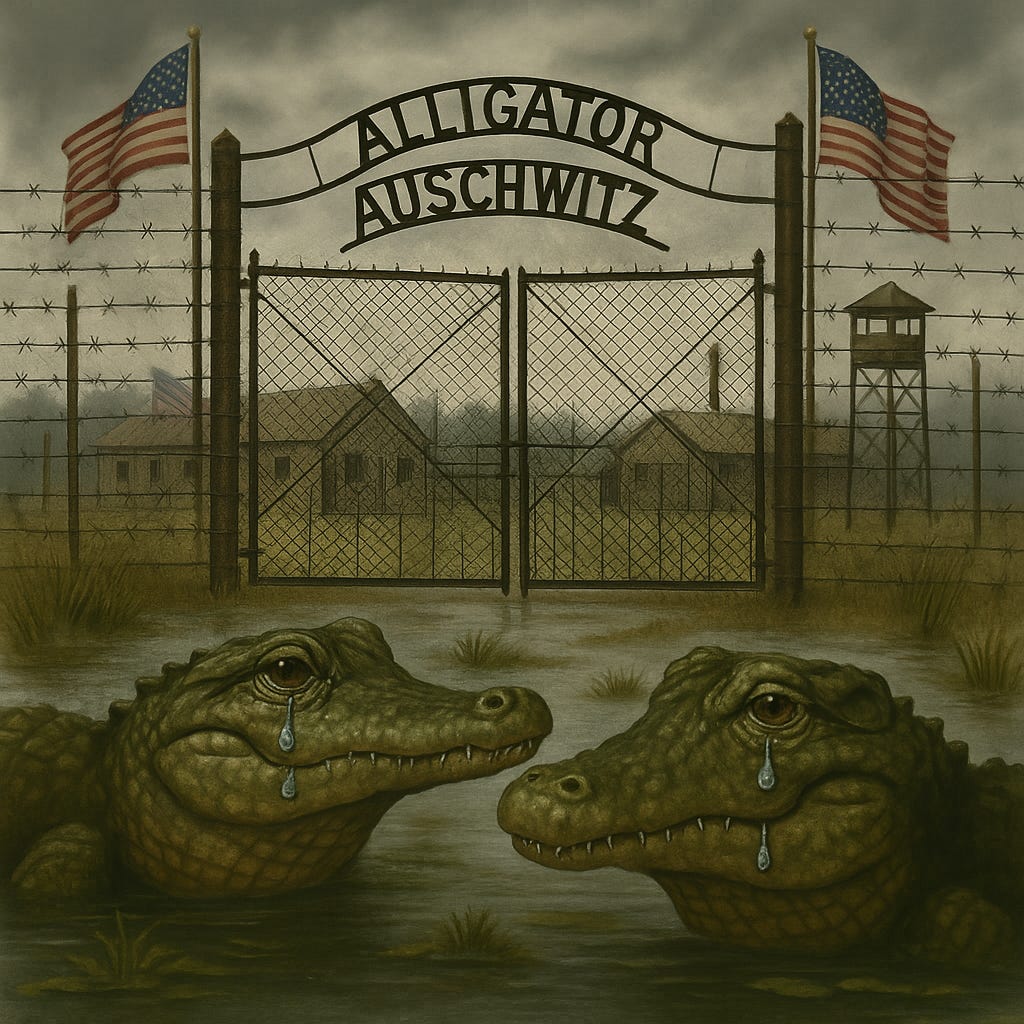 Alligator Alcatraz or Alligator Auschwitz? - by Jon Hyman