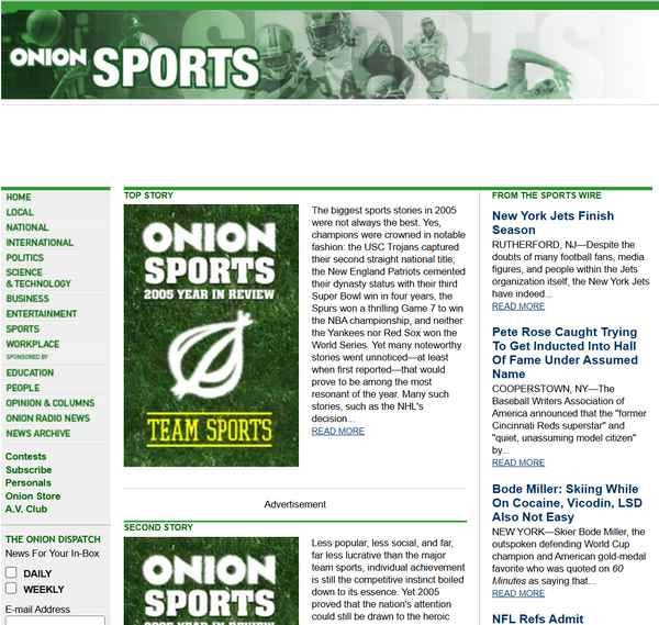 Reviewing The Onion's website: Jan. 18-24, 2006
