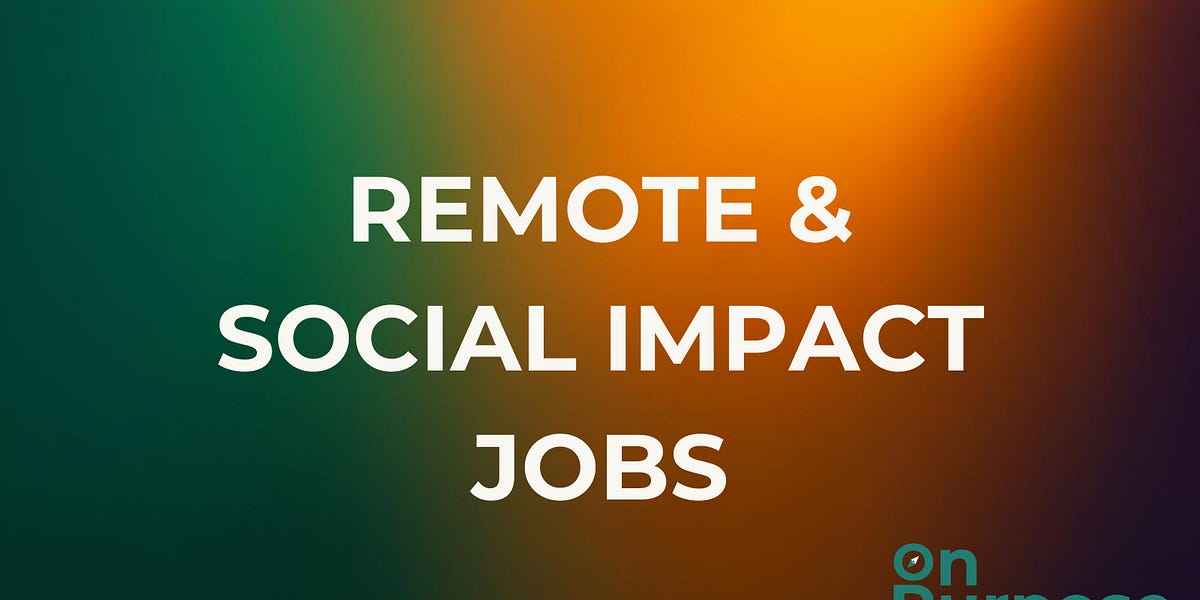 Remote Social Impact Jobs — Sep 12 Edition